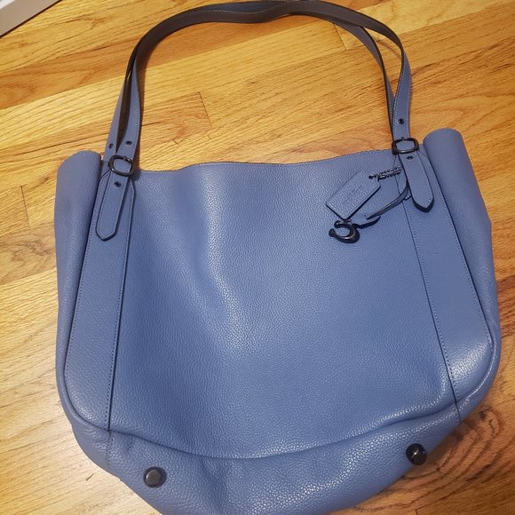 Coach | Bags | Blue Coach Pebbled Leather Purse | Poshmark